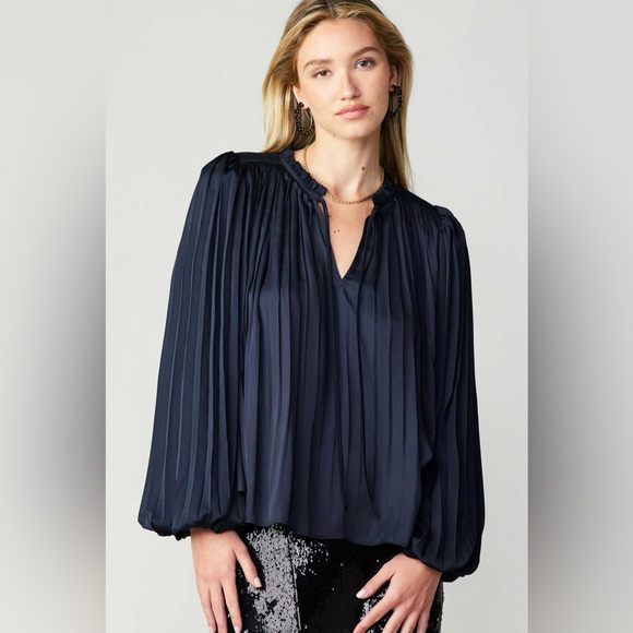 Current Air | Tops | Current Air Pleated Detail Ballooned Sleeve Blouse ...